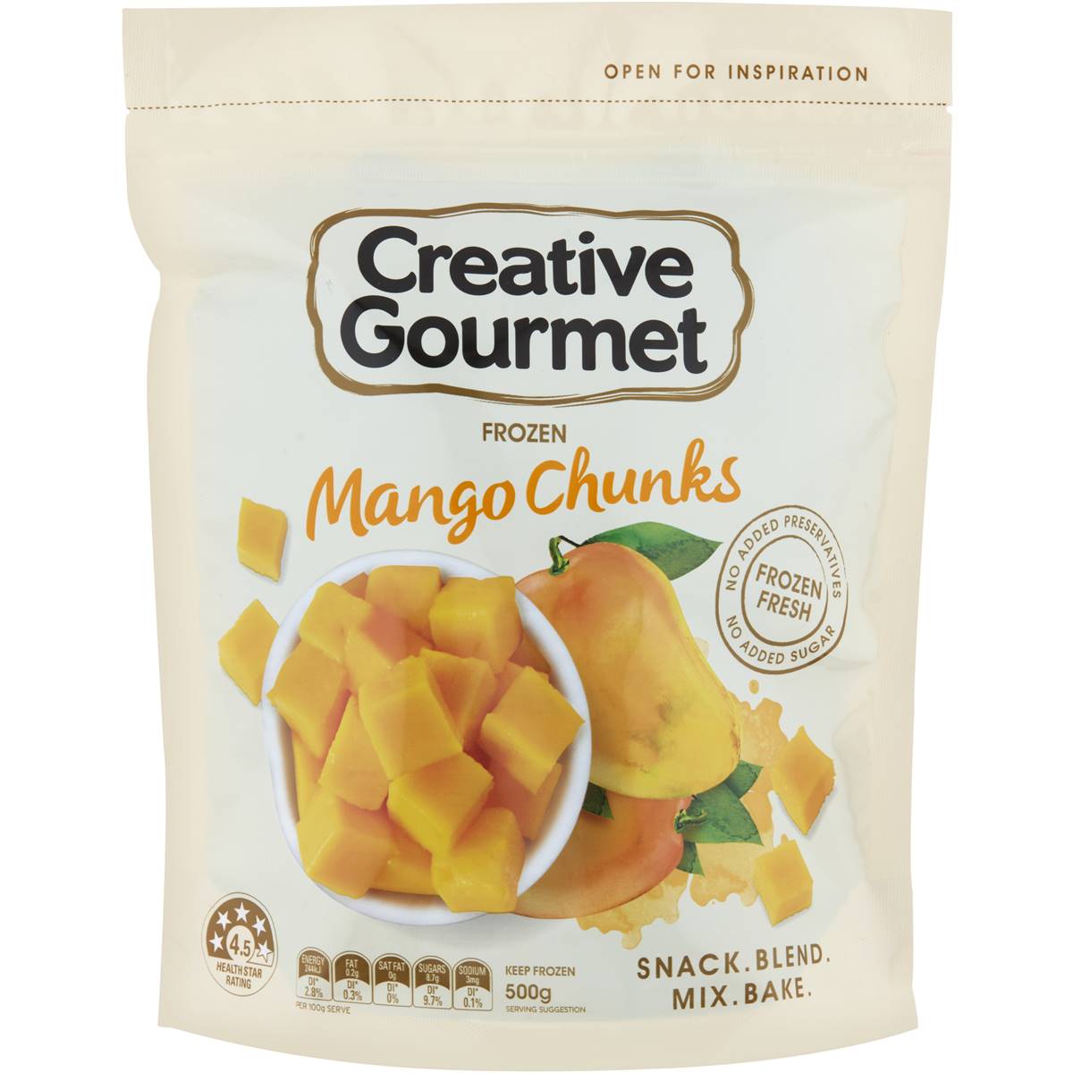 Calories in Creative Gourmet Frozen Banana Chunks Calorie Counter Australia