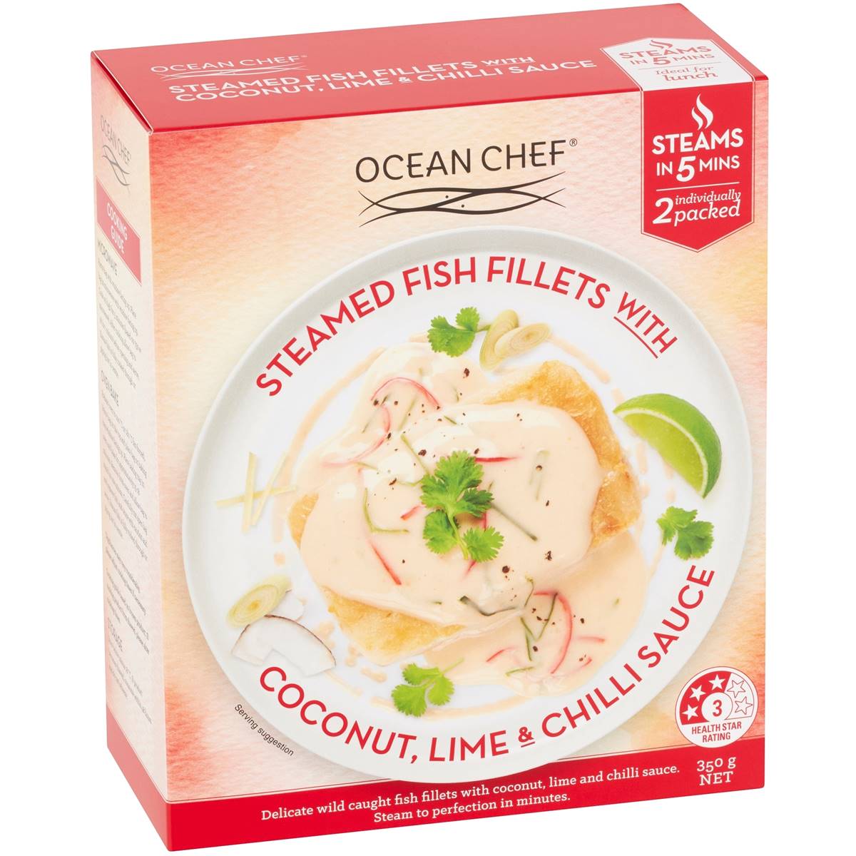 105 calories in Ocean Chef Steamed Fish Fillets Coconut Chilli & Lime ...