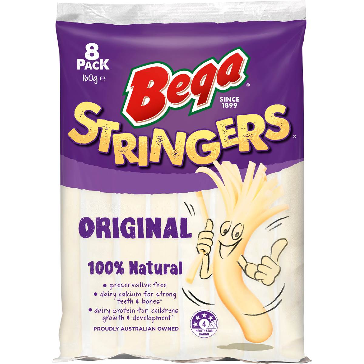 Calories in Bega Cheese Stringers Peelable Cheese calcount