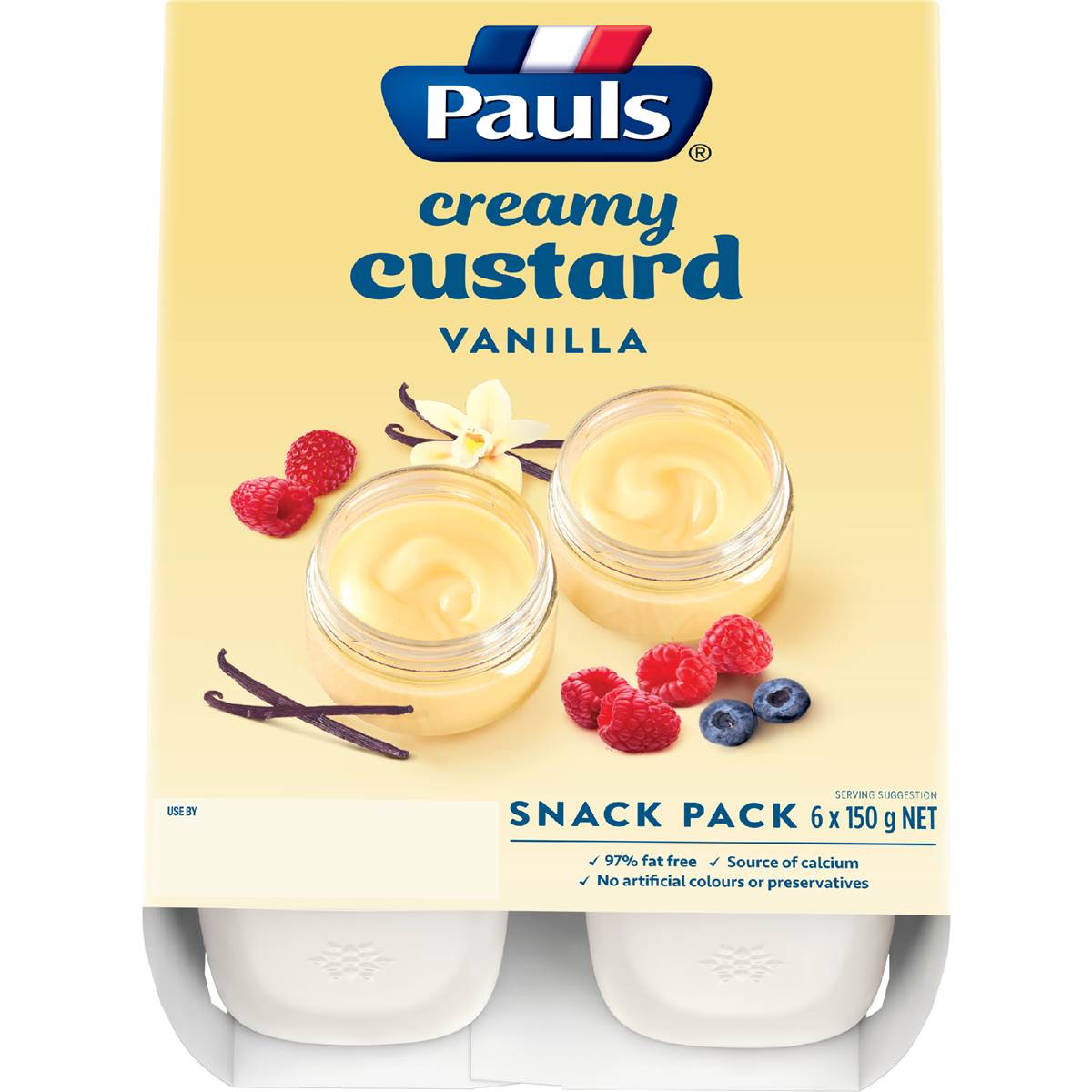 77 calories in Pauls Custard Low Fat Vanilla (100g) calcount