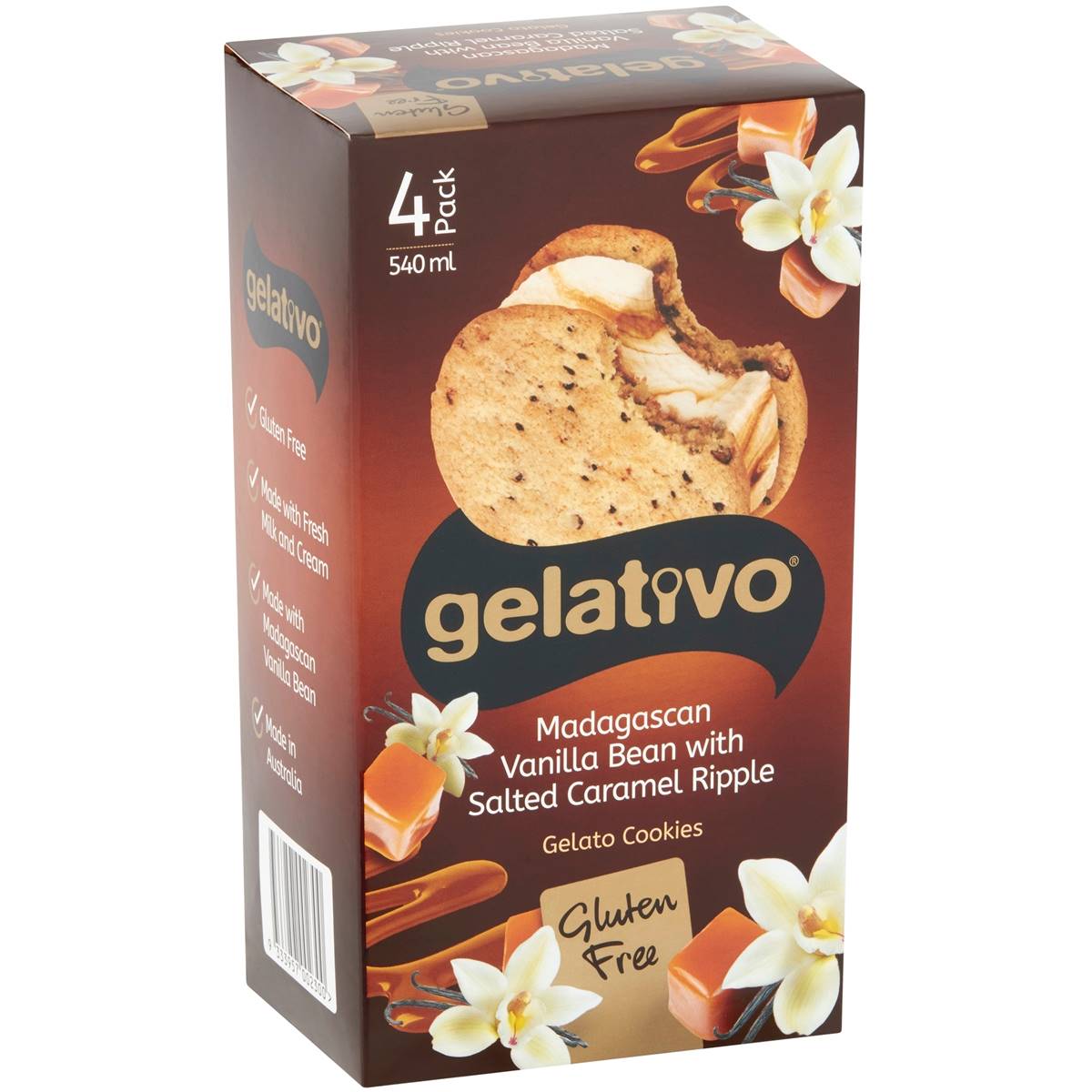 Calories in Gelativo Madagascan Vanilla With Salted Caramel Ripple ...