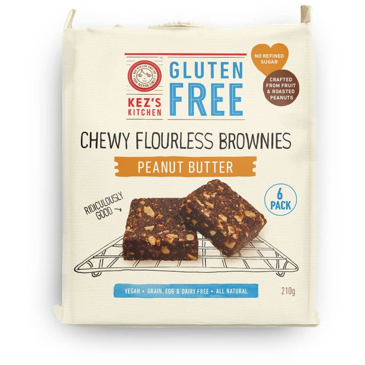 Calories in Kez's Kitchen Chewy Flourless Brownies calcount