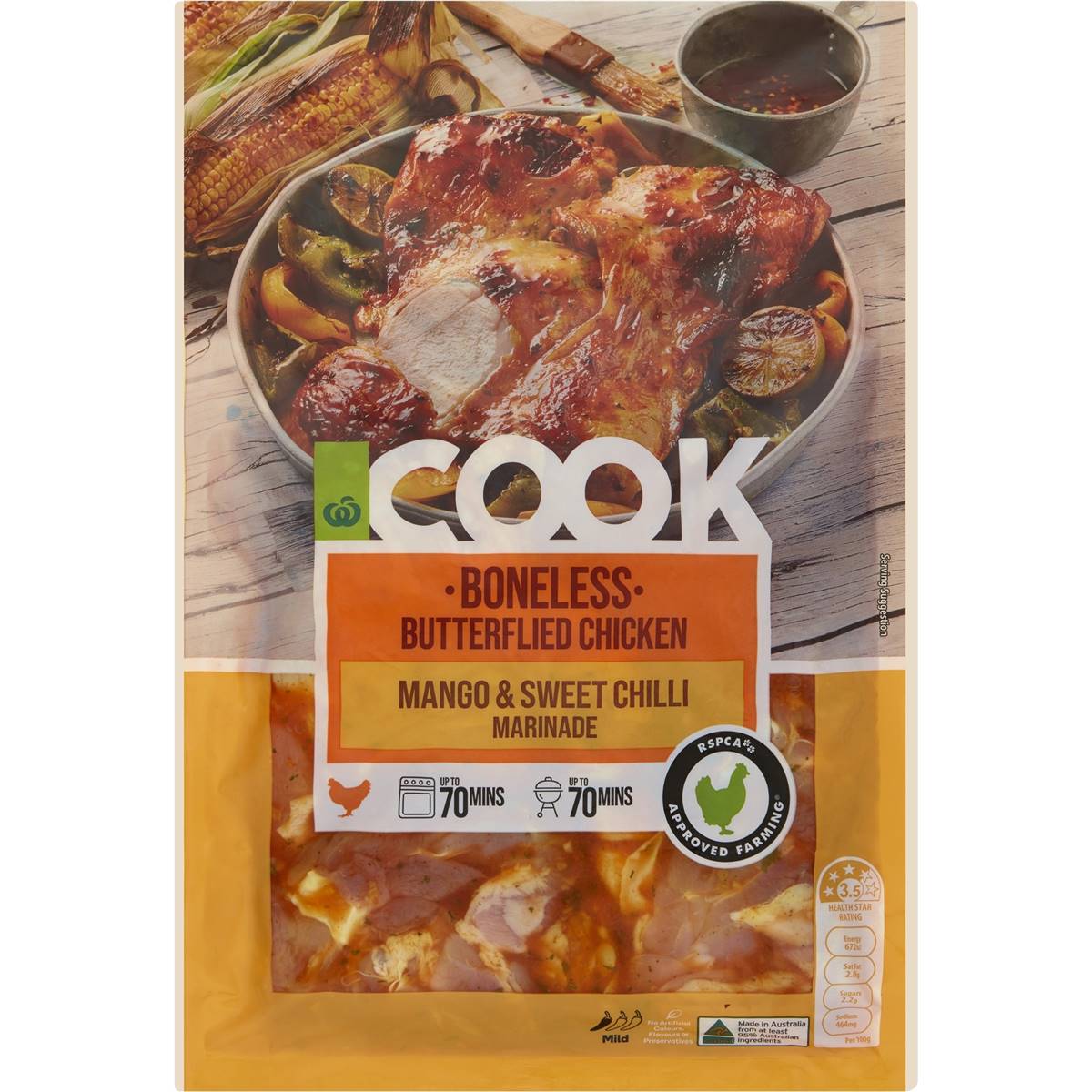 Calories in Woolworths Cook Boneless Butterflied Chicken Greek Style ...