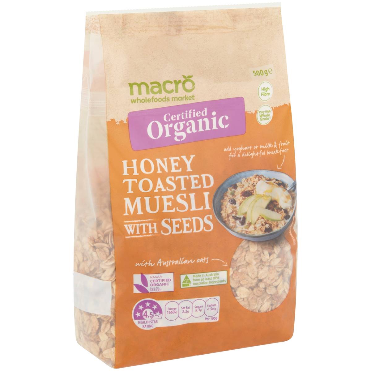 Calories in Macro Honey Toasted Muesli With Seeds calcount