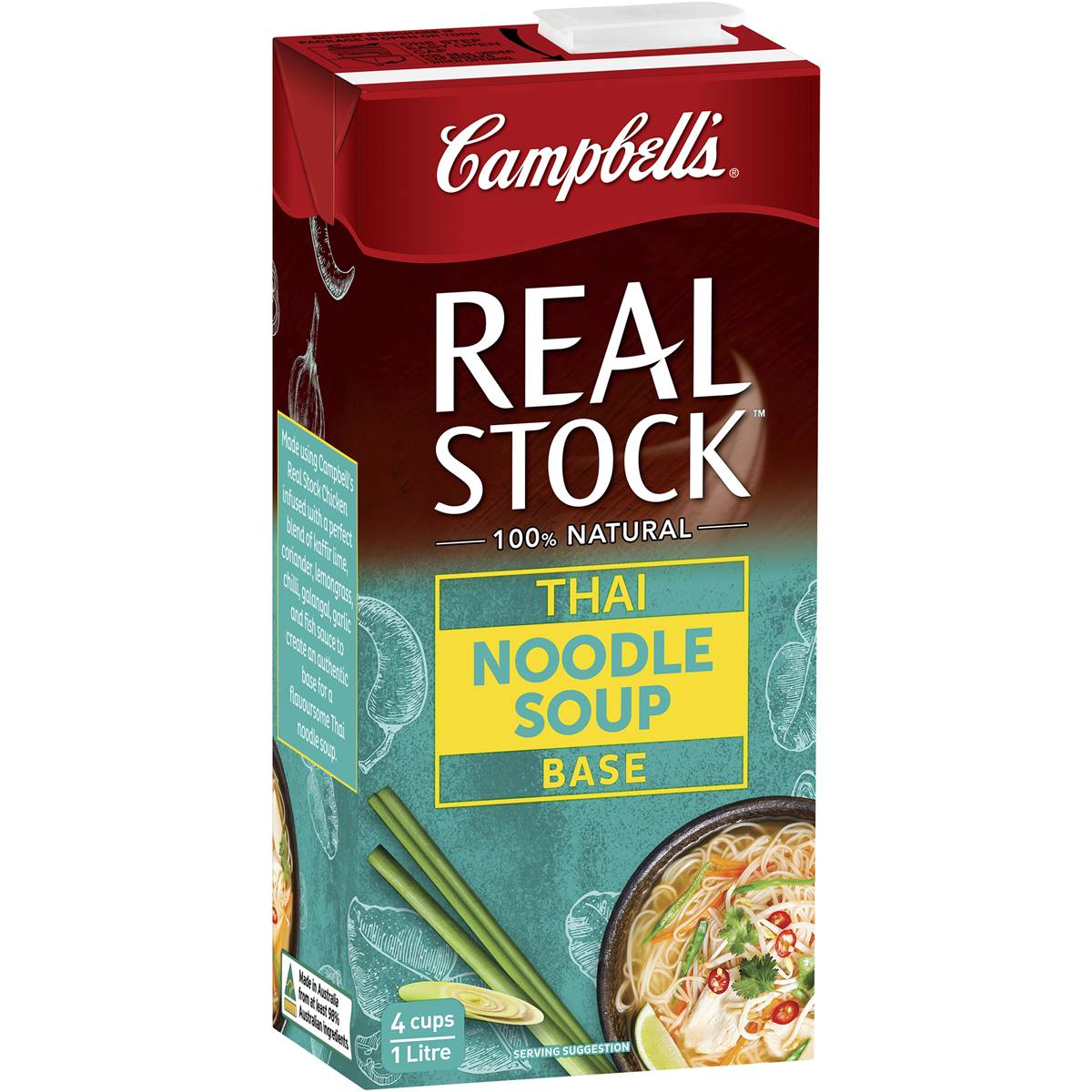 Calories in Campbell's Real Stock Thai Noodle Soup Base calcount