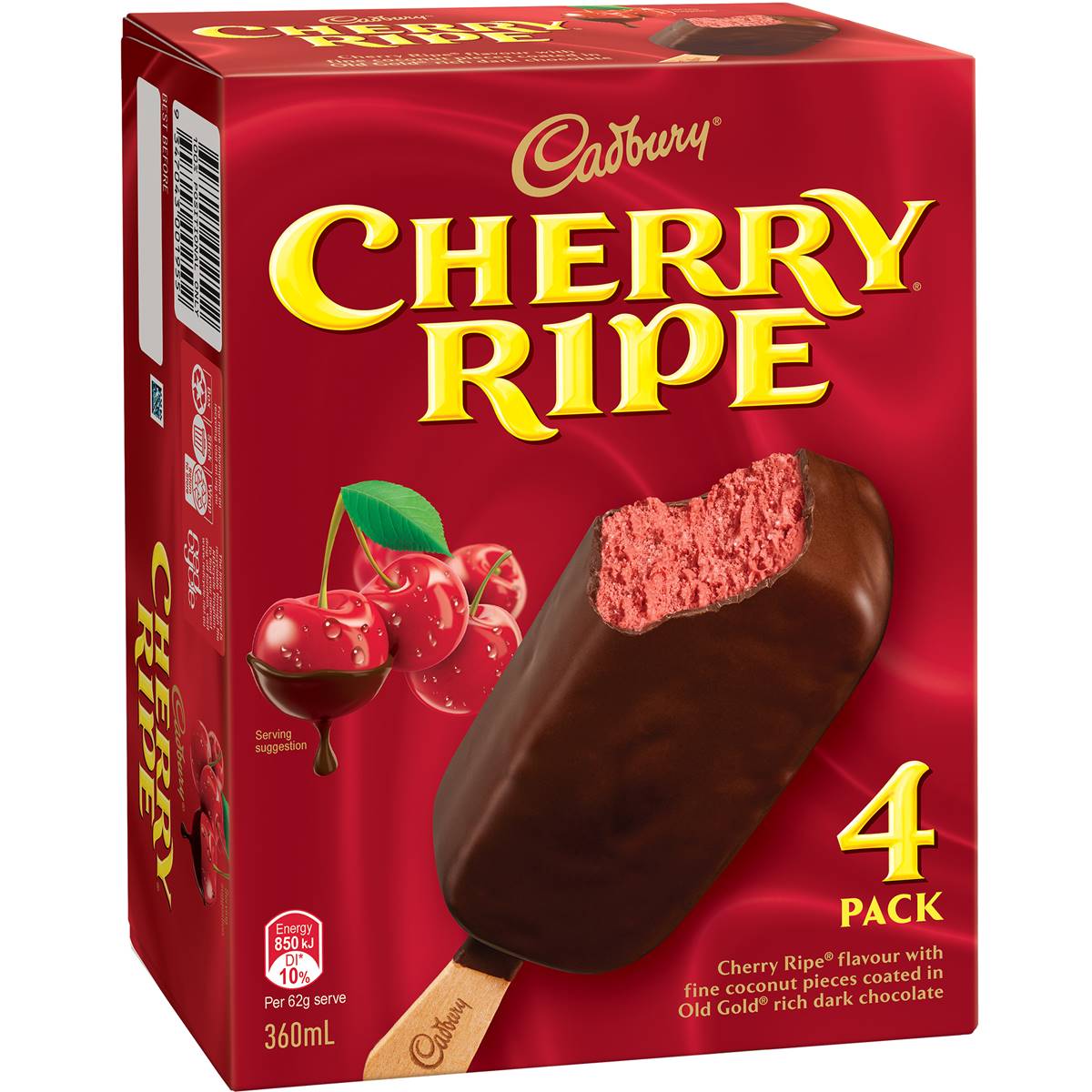 Calories in Cadbury Cherry Ripe Ice Cream Tub