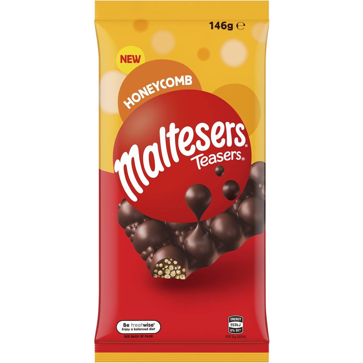 Calories in Maltesers Teasers Honeycomb Chocolate Block calcount