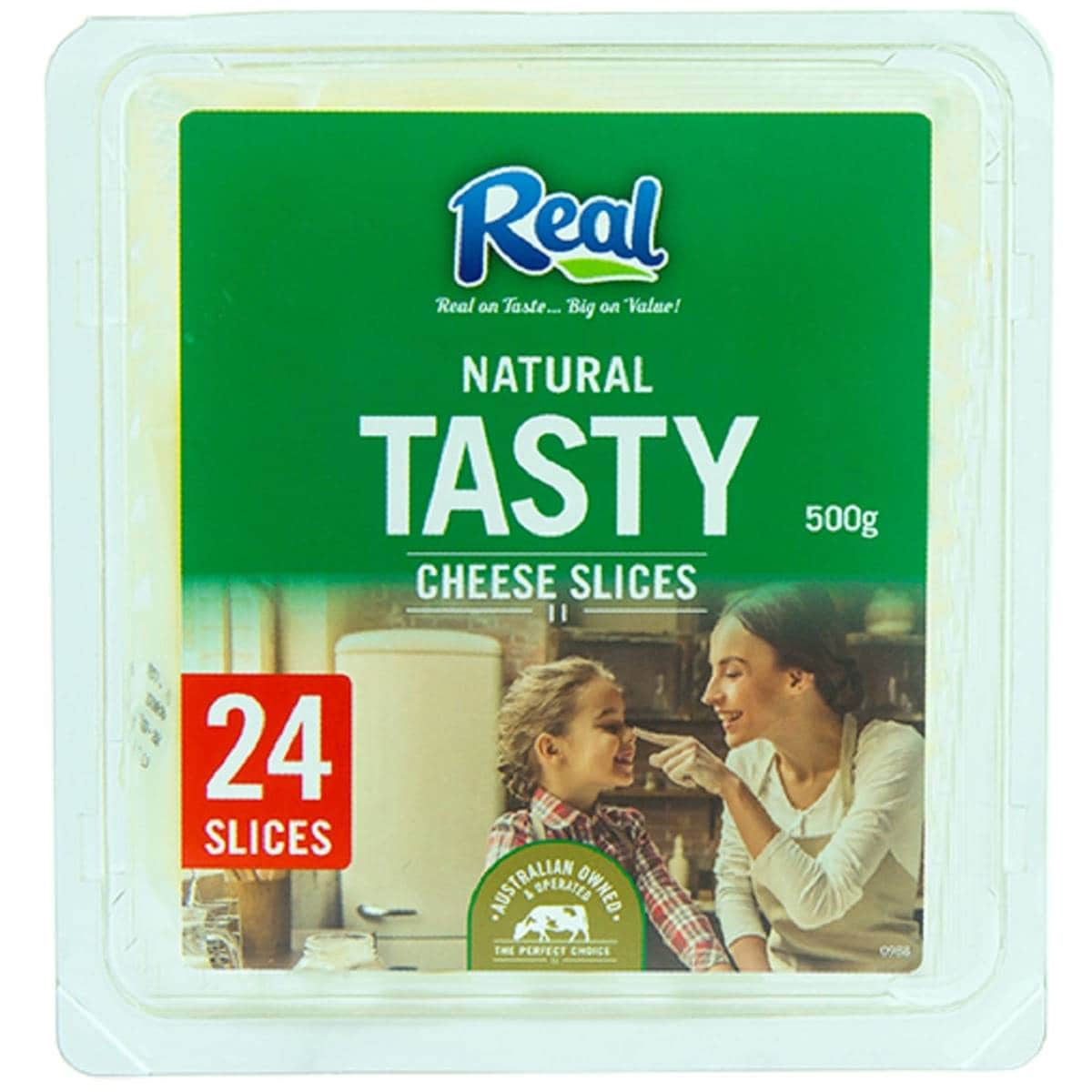 Calories in The Real Natural Tasty Cheese Slices calcount