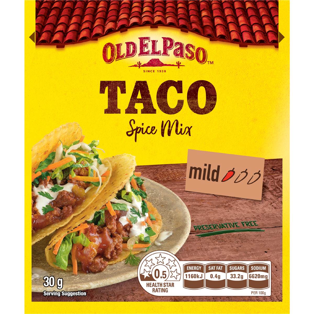Calories in Old El Paso Mexican Taco Spice Mix calcount