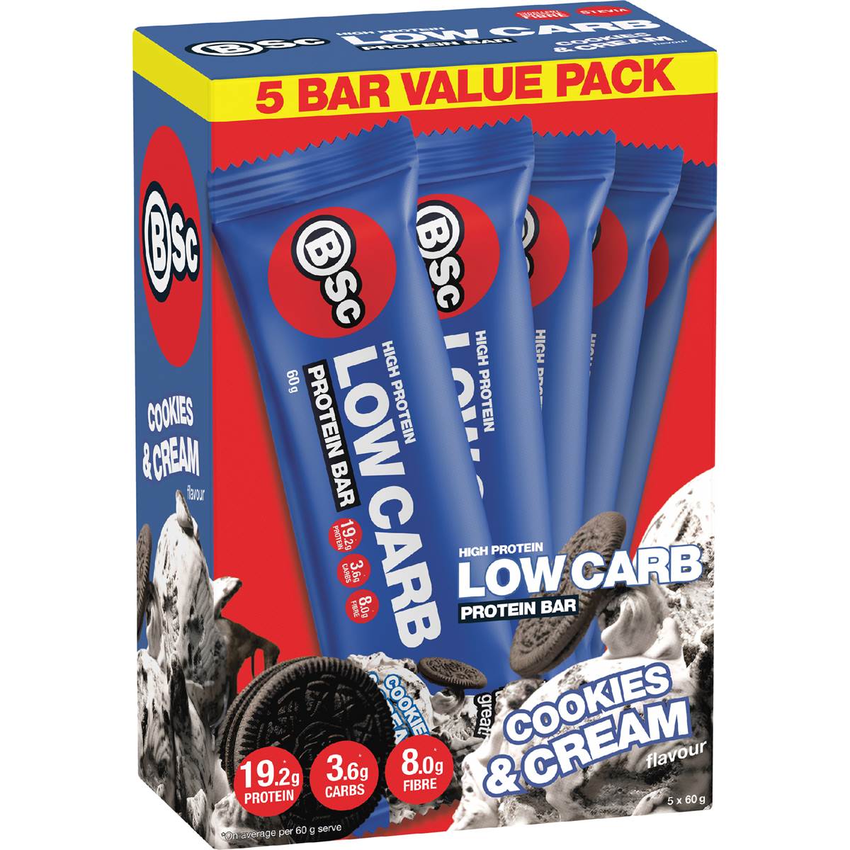 Calories in Body Science High Protein Low Carb Bar Cookie Dough calcount