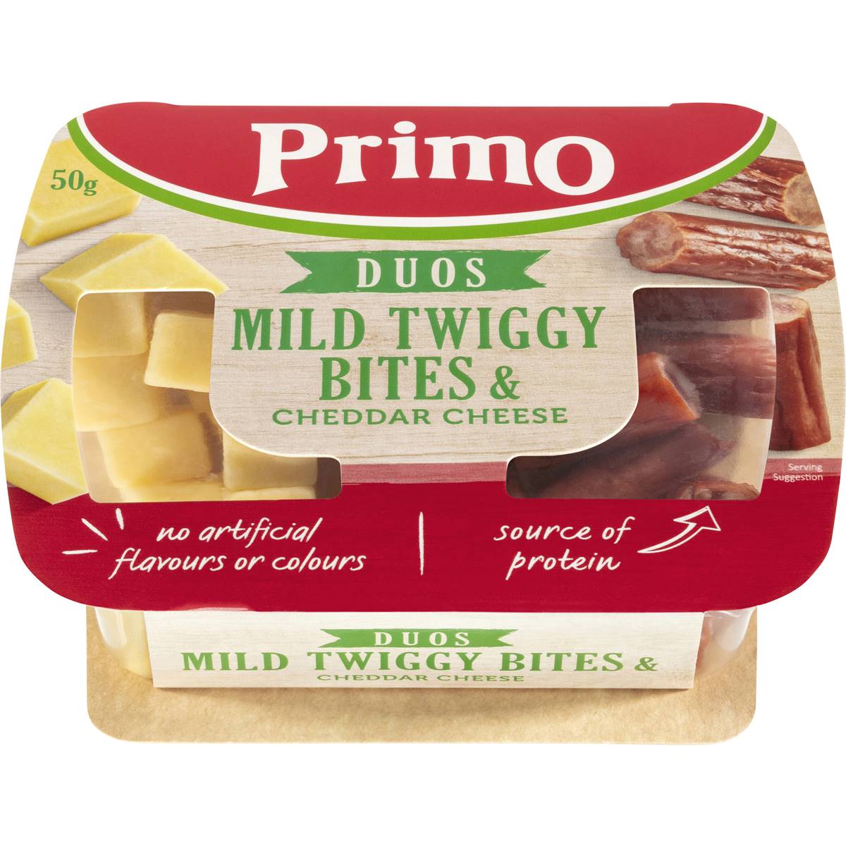 Calories in Primo Duos Mild Twiggy Bites & Cheddar Cheese calcount