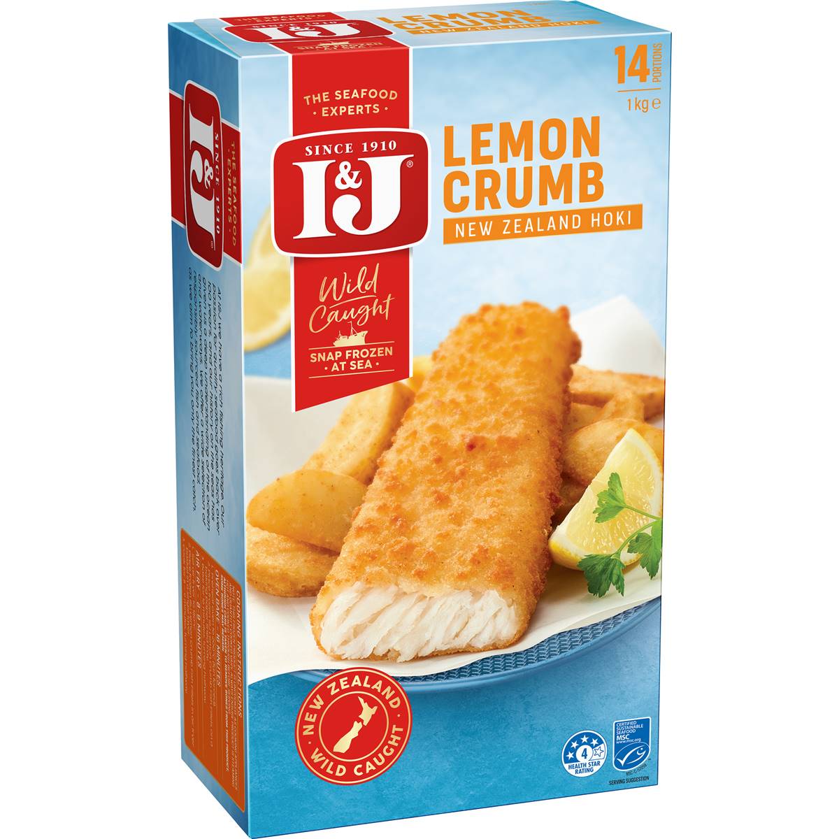 Calories in I and J Light and Crispy Fish Fillets in Lemon Crumb calcount