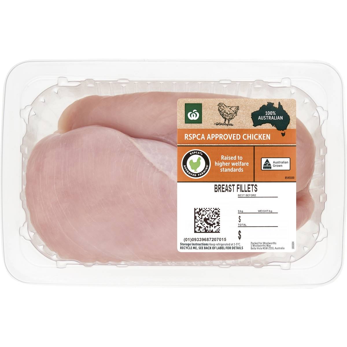 Woolworths Chicken Breast Fillet Skinless Small