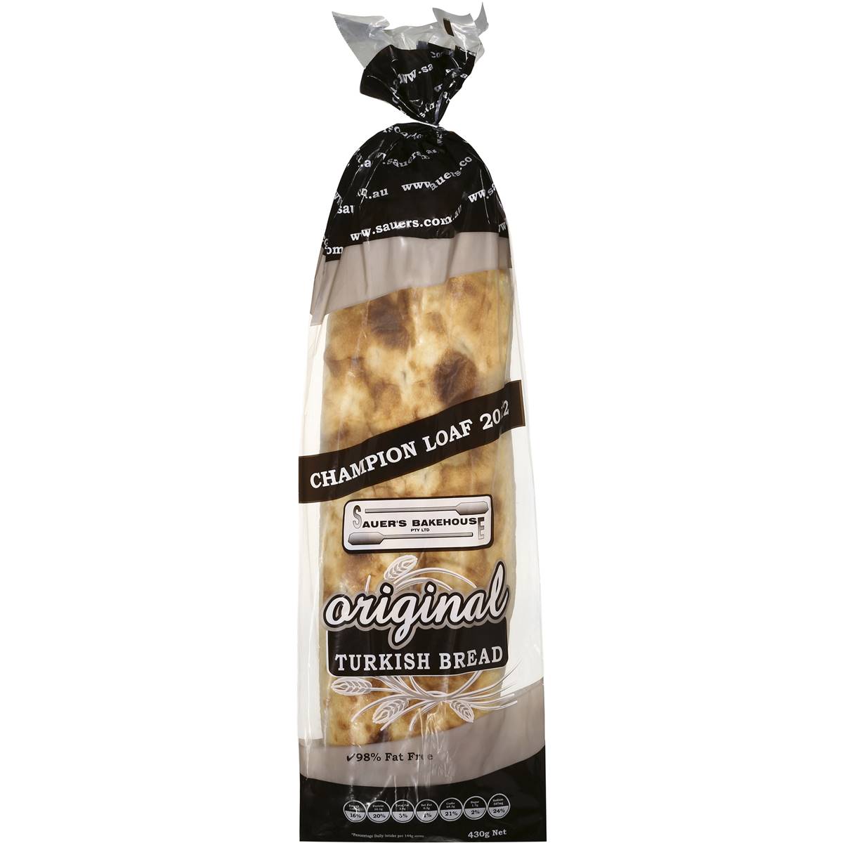 Calories in Sauer's Bakehouse Turkish Bread calcount