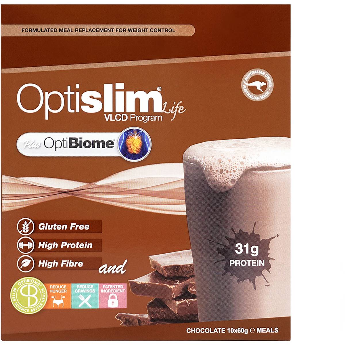 Calories in Optislim Optibiome Strawberry Shake 60g X calcount