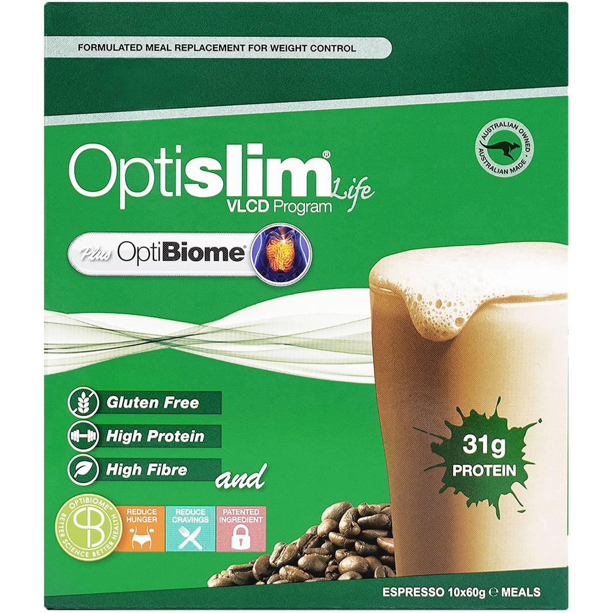 Calories in Optislim Optibiome Strawberry Shake 60g X calcount