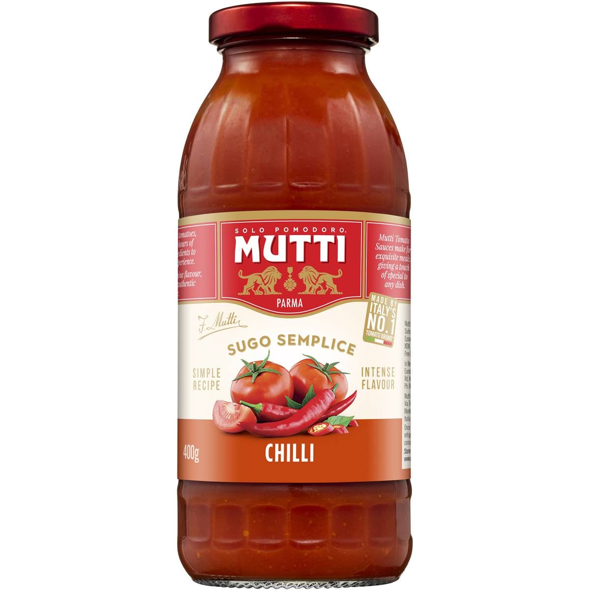 Calories in Mutti Parma Sugo Semplice Chilli Pasta Sauce calcount