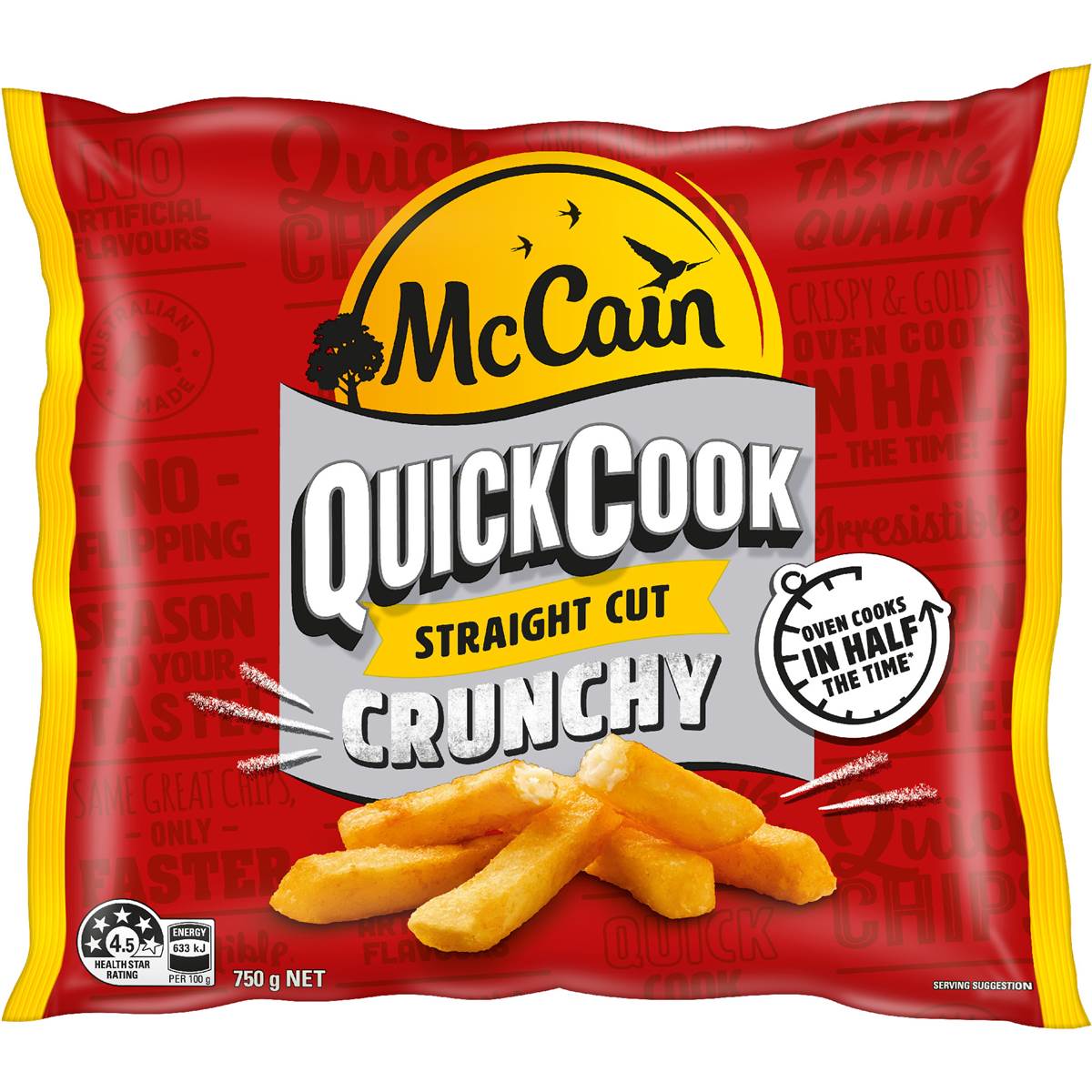 Calories in Mccain Quick Cook Fries Straight Cut Crunchy Calorie ...