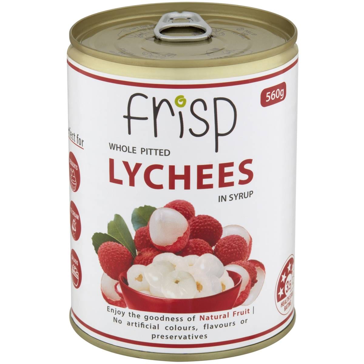 Calories in Frisp Whole Pitted Lychees In Syrup calcount