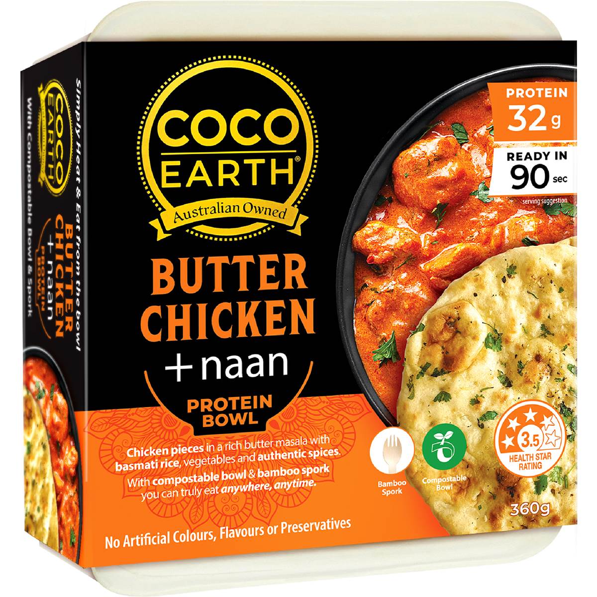 Calories in Coco Earth Butter Chicken For Two Serving For Two Calorie ...