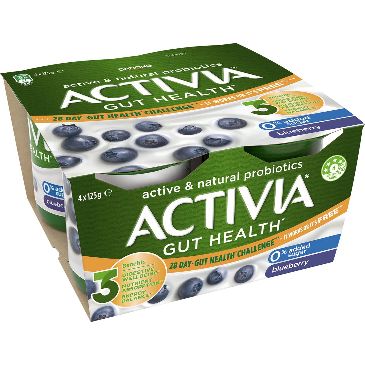 Calories in Danone Activia Probiotic Plain Yoghurt calcount