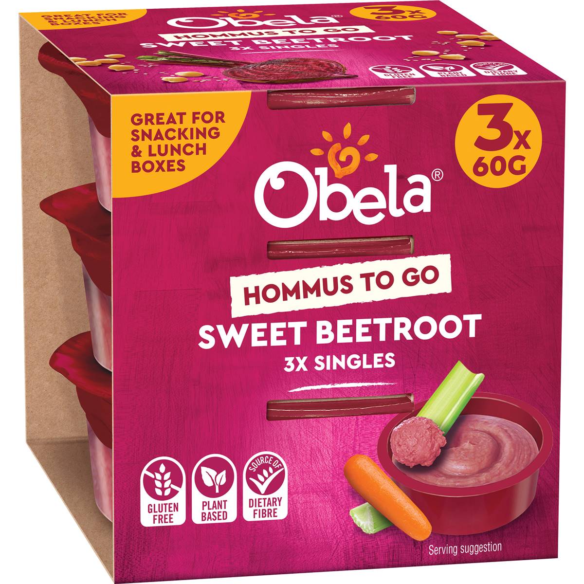Calories in Obela Sweet Beetroot Hommus Dip calcount