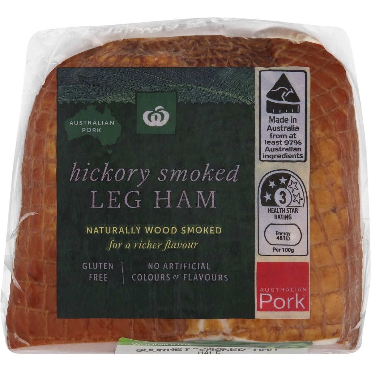 Calories in Woolworths Hickory Half Leg Ham calcount