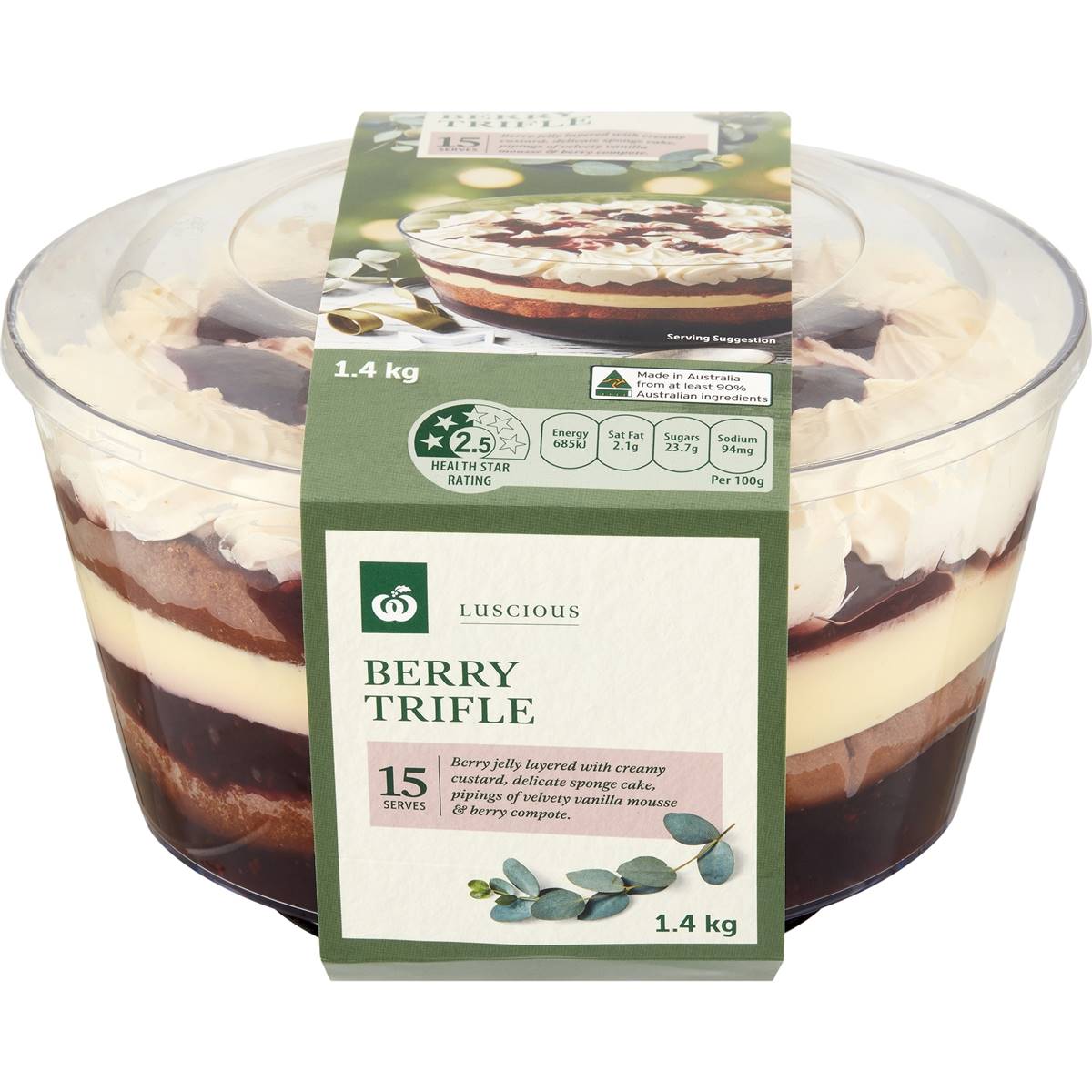 Calories in Woolworths Classic Berry Trifle calcount