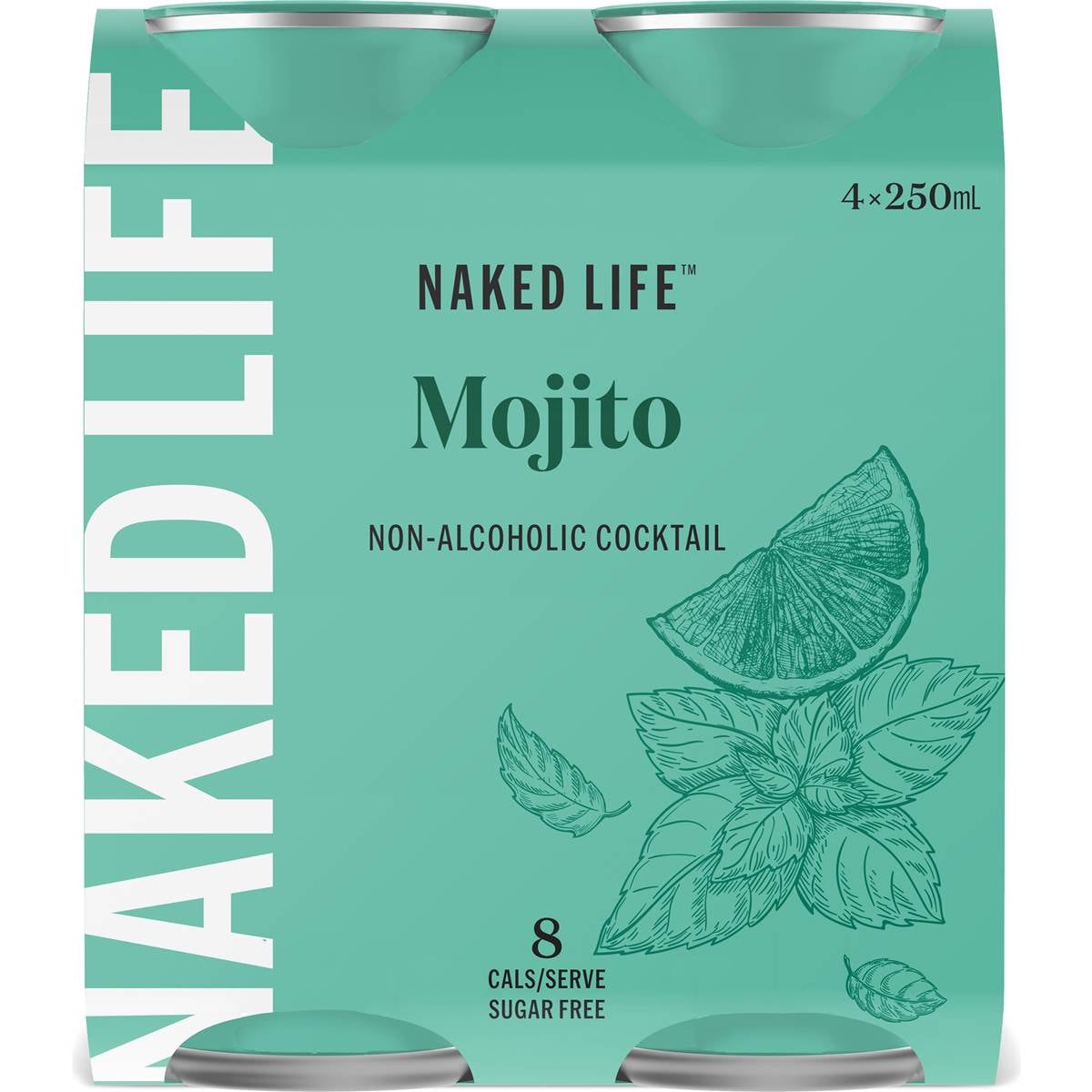 Calories in Naked Life Mojito Non-alcoholic Cocktail Cans calcount