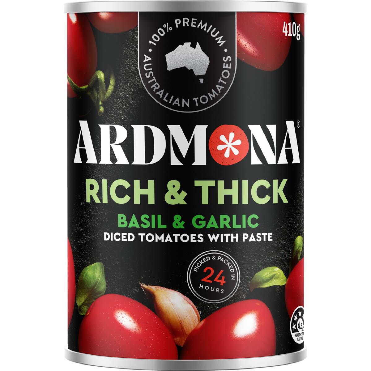 Calories in Ardmona Rich & Thick Basil & Garlic Tomatoes calcount