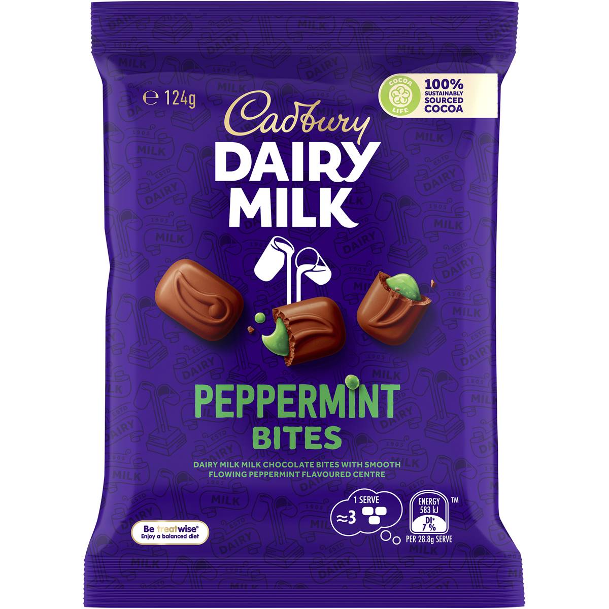 Calories in Cadbury Dairy Milk Peppermint Bites Chocolates calcount Calories in Cadbury Dairy Milk Peppermint Bites Chocolates calcount