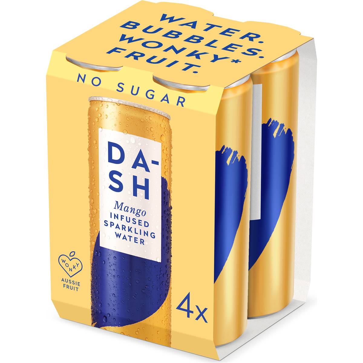 Calories in Dash Water Sparkling Infused With Wonky Mangoes Cans calcount