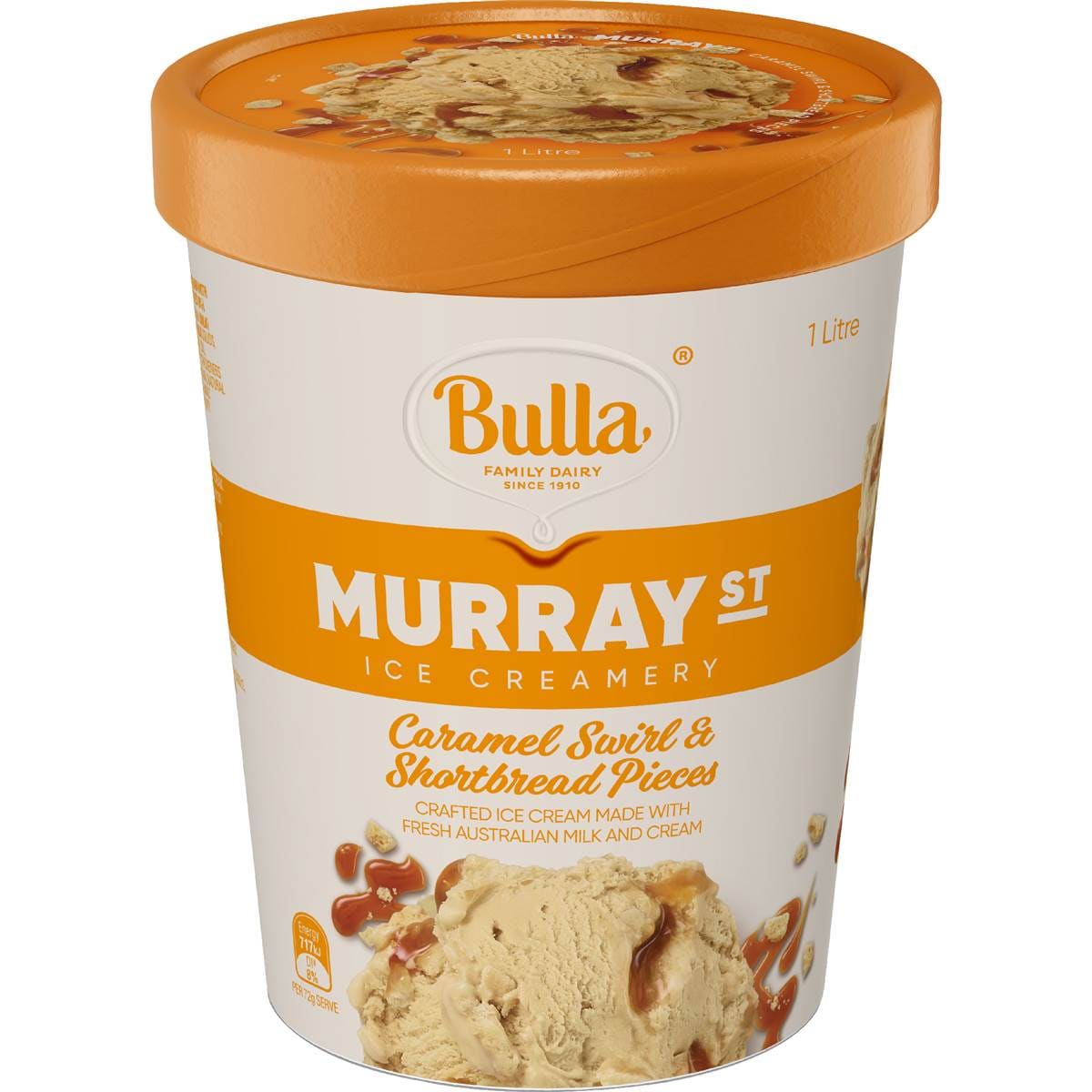 Calories in Bulla Murray St Coffee Swirl Cookie Ice Cream Sticks 4 pack ...