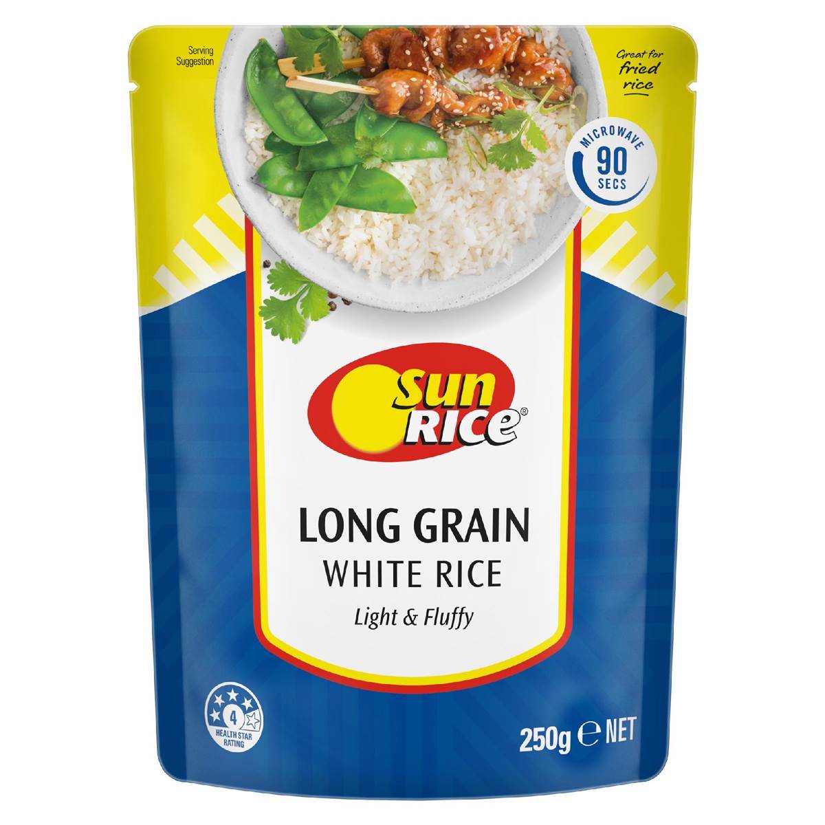 Calories in Sunrice Microwave Long Grain White Rice Family calcount