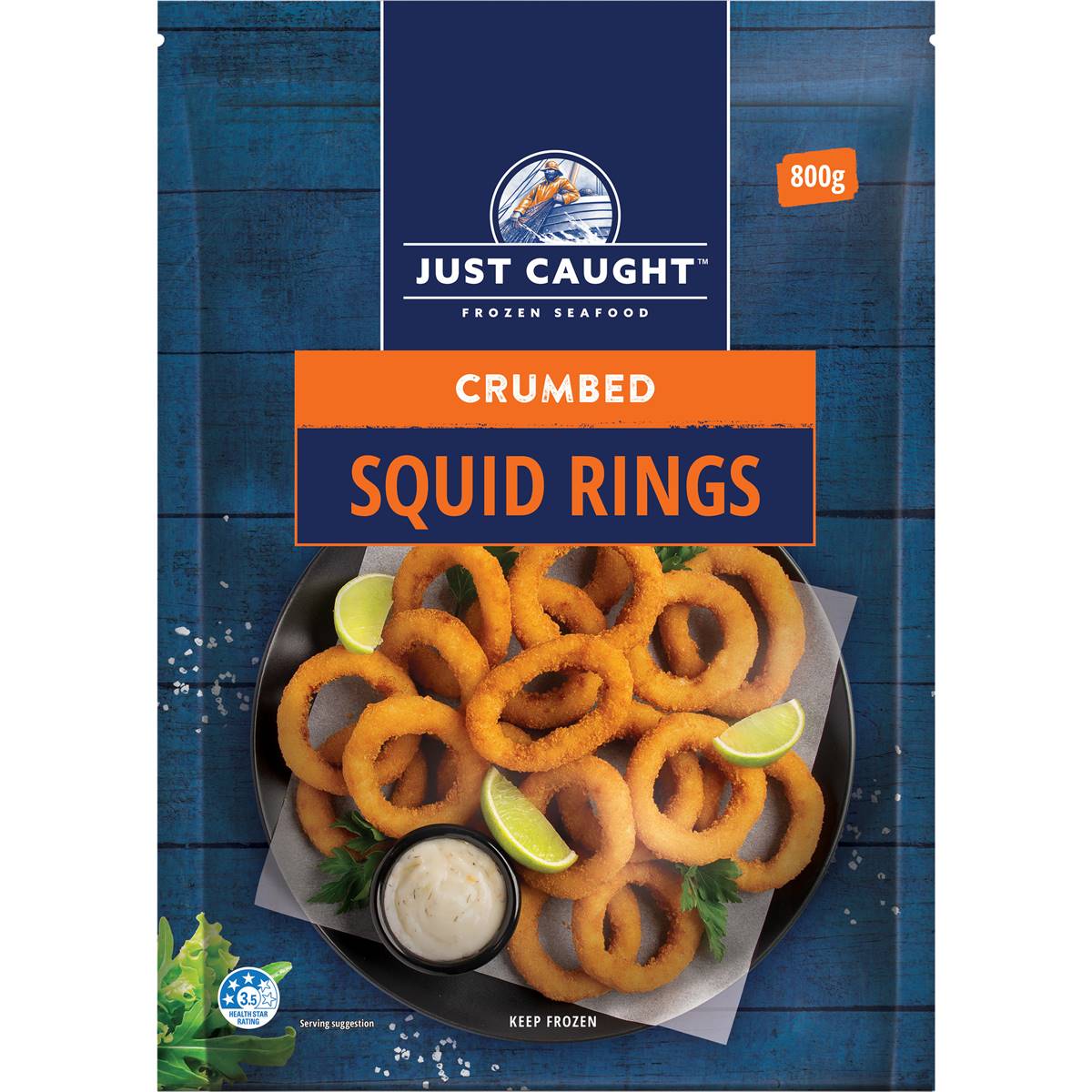 Calories in Coles Frozen Crumbed Squid Rings calcount
