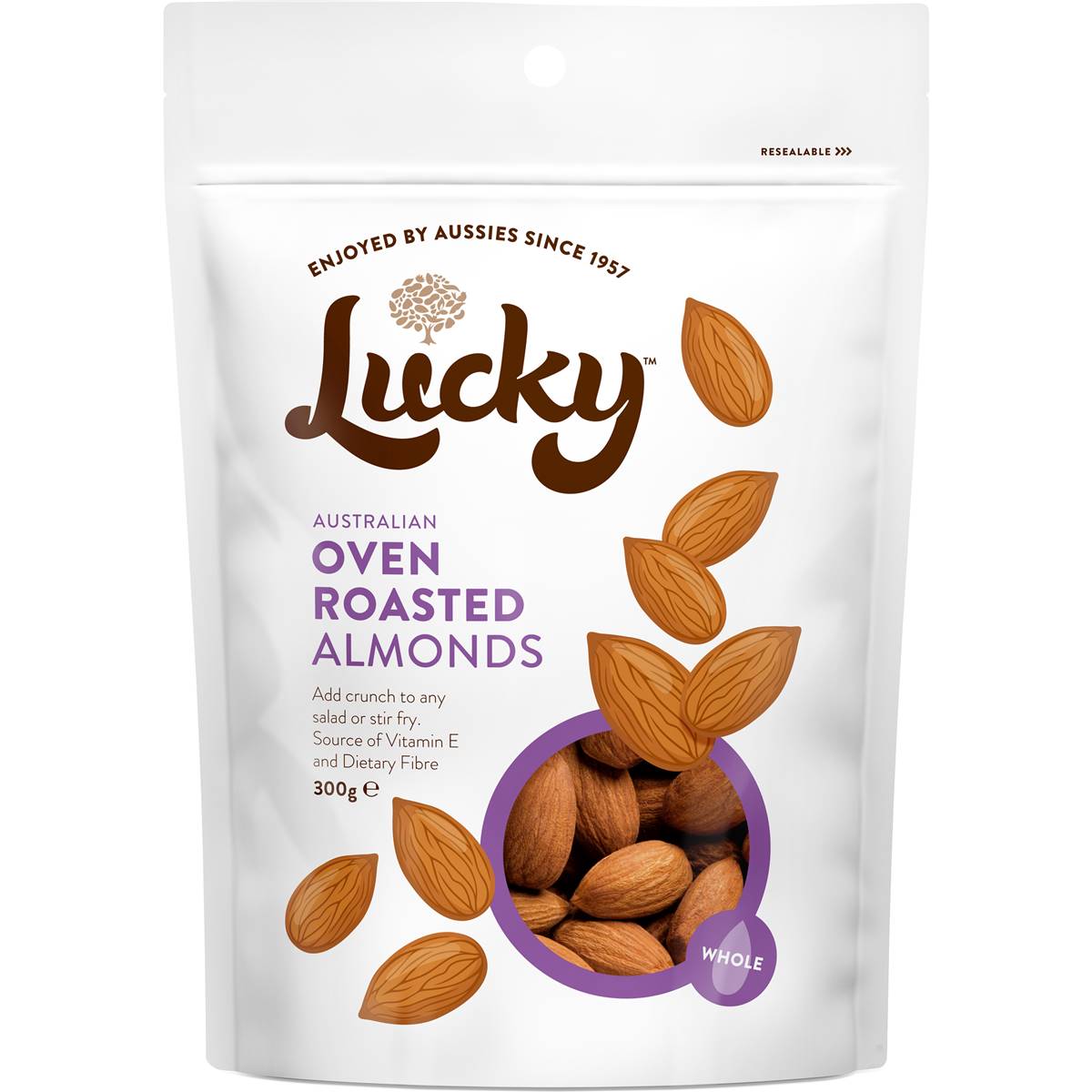 Calories in Lucky Oven Roasted Almonds with Cranberries Snack 6 Pack ...