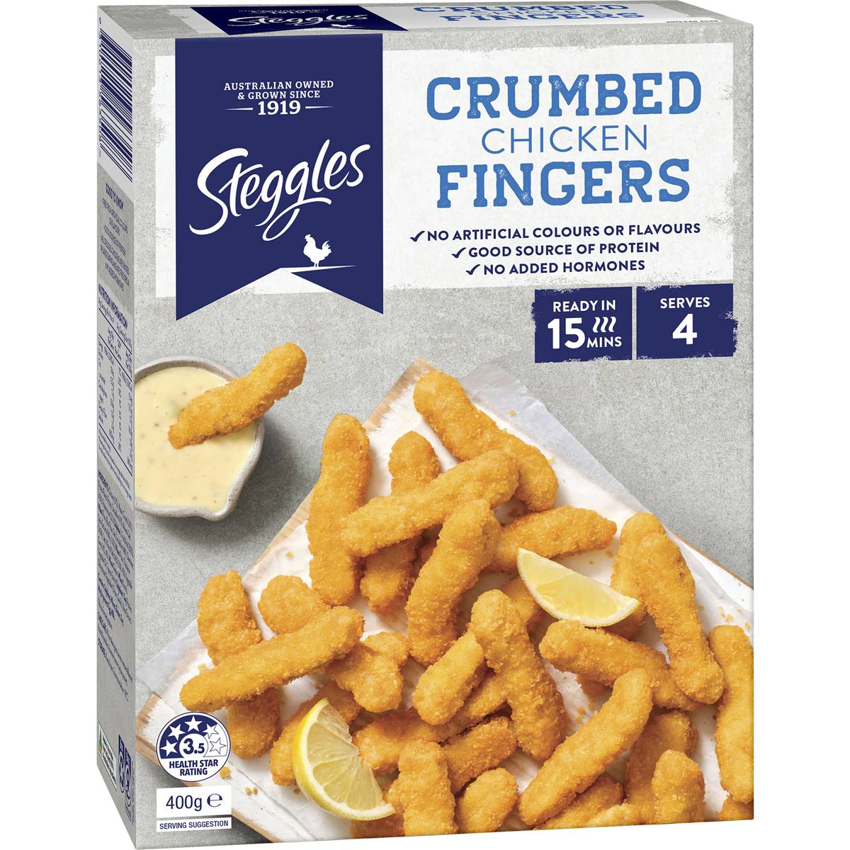 Calories in Steggles Chicken Pieces Premium Breast Fingers calcount