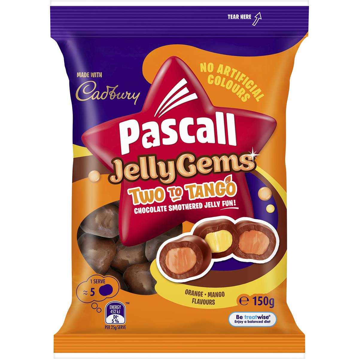 Calories in Pascal Choc Coated Tropical Jelly Gems calcount