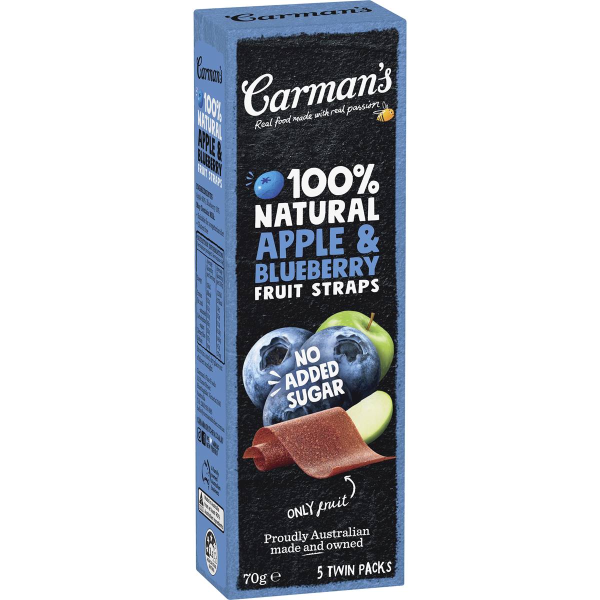 Calories in Fruit Wise Apple & Strawberry Fruit Straps 5X14G calcount