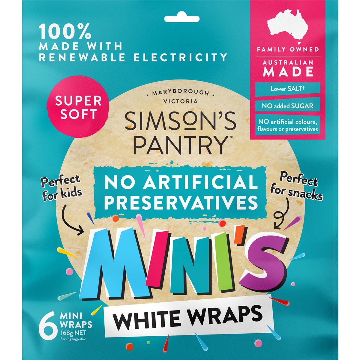 Calories in Simson's Pantry Mini's White Wraps Free Range Eggs calcount