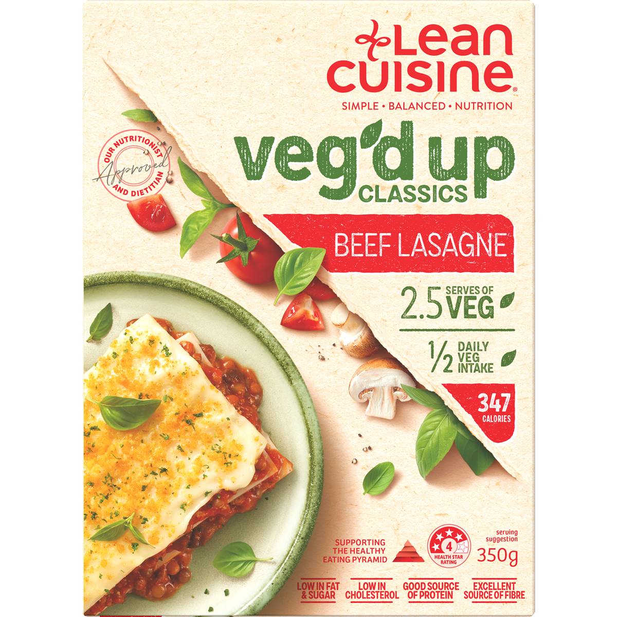 97 calories in Lean Cuisine Wholegrain Rich Beef Lasagne (100g) calcount