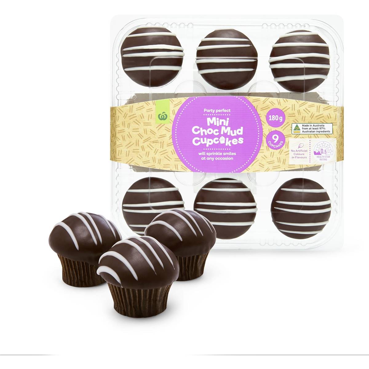 Calories in Woolworths Cupcake, Mini, Chocolate Mud calcount