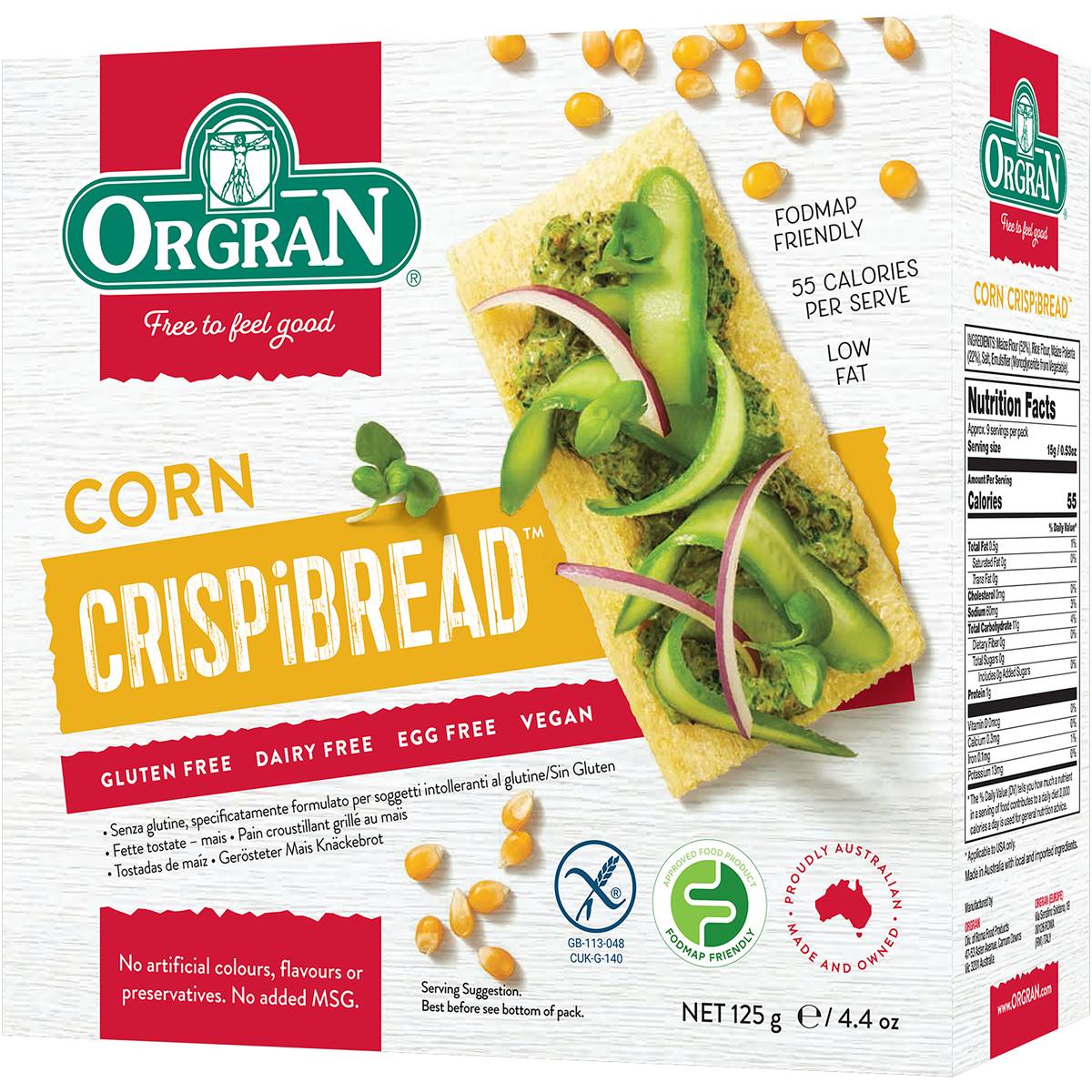 Calories in Orgran Corn Crispbread Crackers calcount