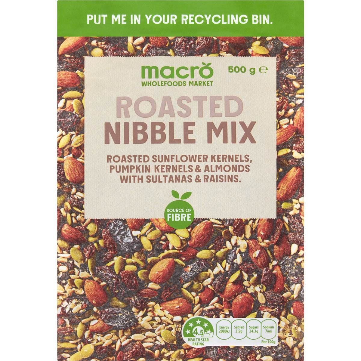 Calories in Macro Seeds Nibble Mix Roasted calcount