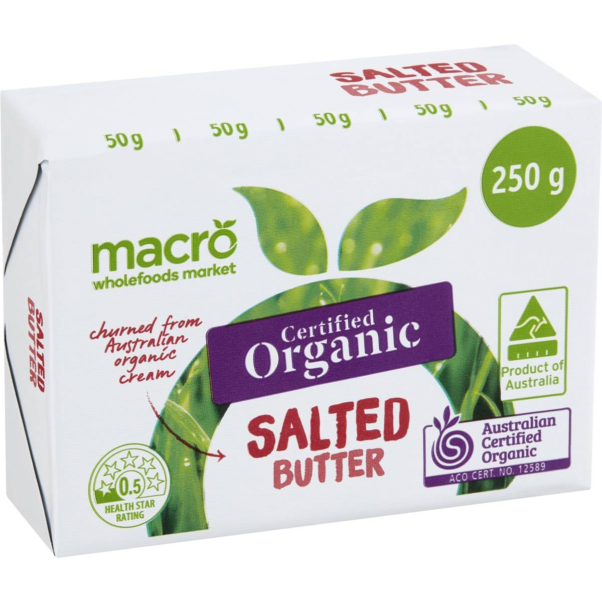 Calories in Macro Organic Salted Butter calcount