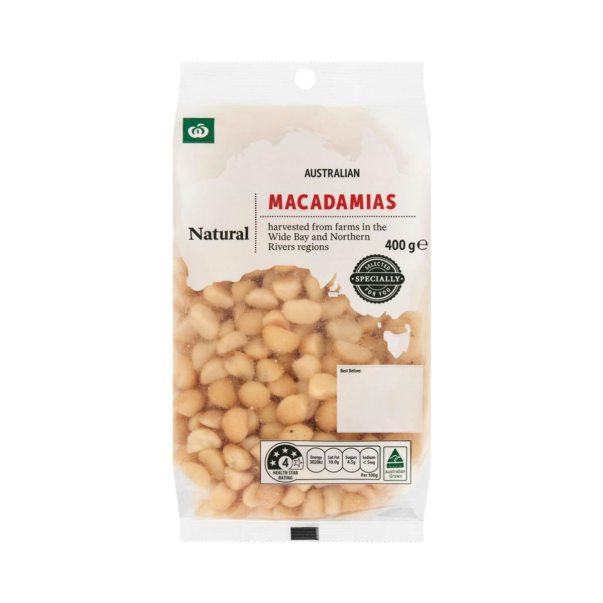 Calories in Woolworths Macadamias Kernels Raw calcount