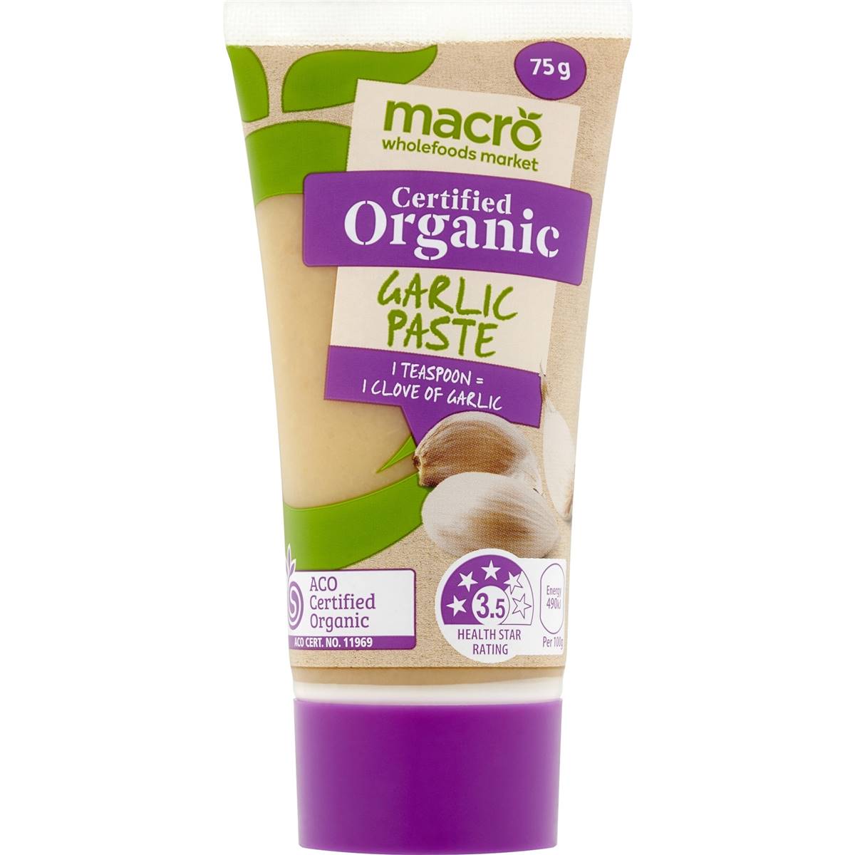 Calories in Macro Organic Garlic Paste calcount