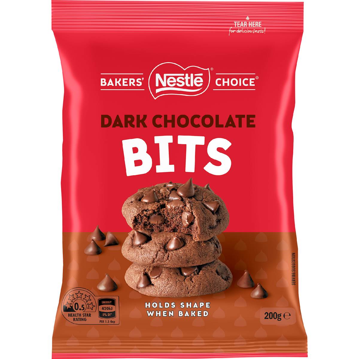 Calories in Nestle Bakers' Choice Dark Choc Bits calcount