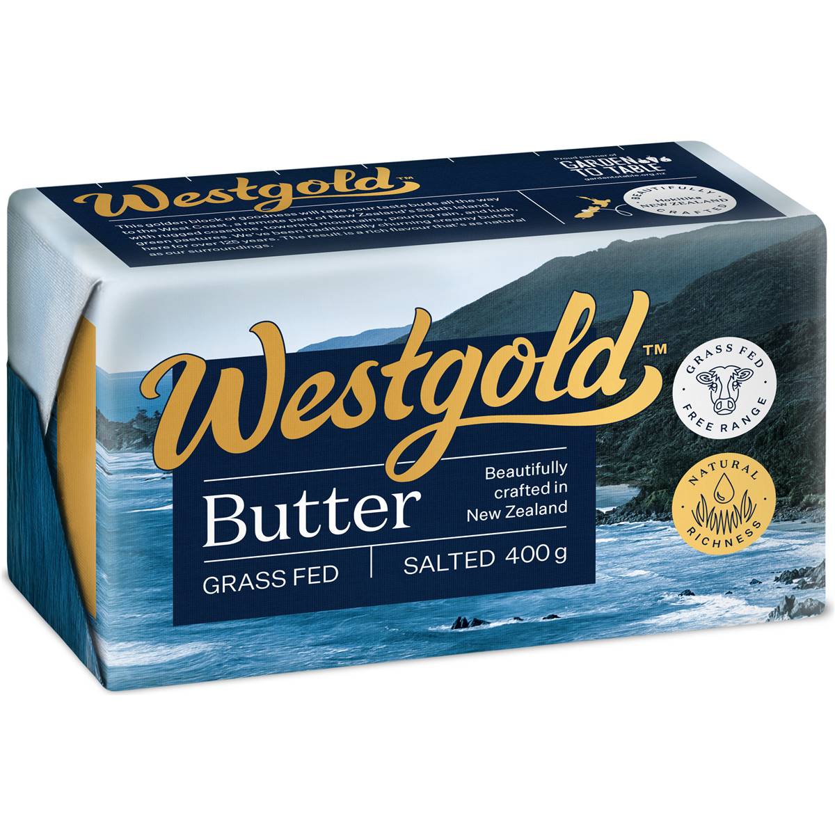 Calories in Westgold Grass Fed Butter Salted calcount