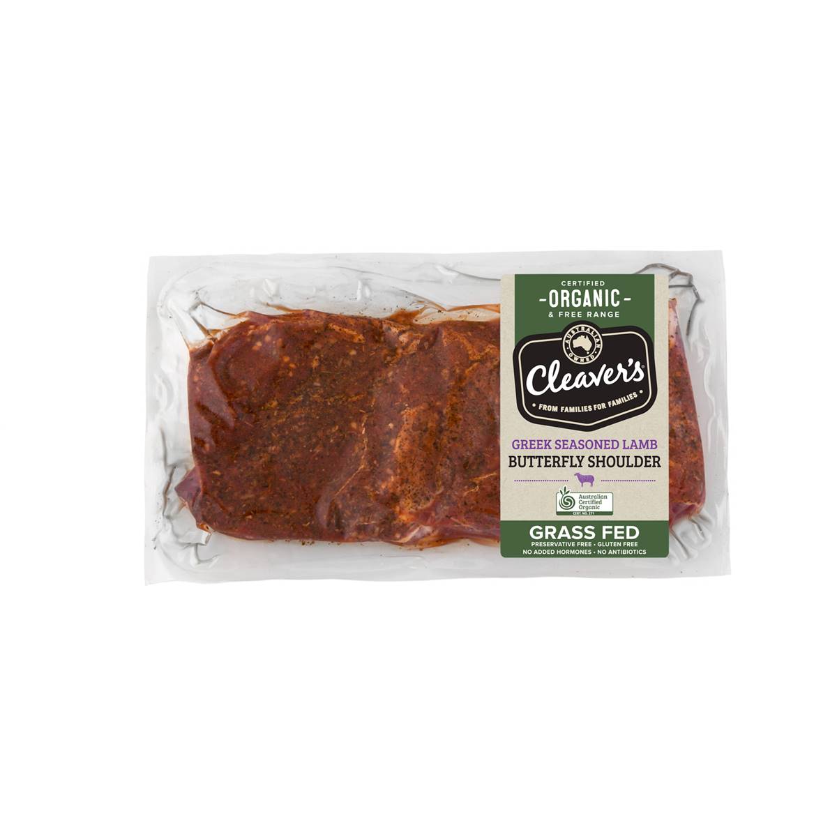 Calories in Cleavers Organic Greek Seasoned Butterfly Lamb Shoulder ...